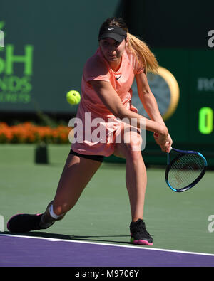March 22, 2018: Simona Halep from Romania in action against Oceane ...