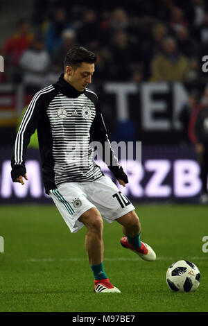 Germany's Mesut Ozil warms up on the pitch prior to kick-off Stock ...