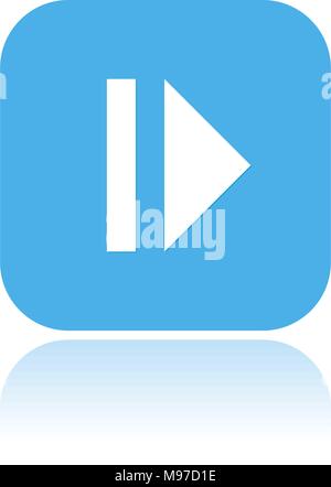 Pause button icon flat. Blue pictogram on white background. Vector ...