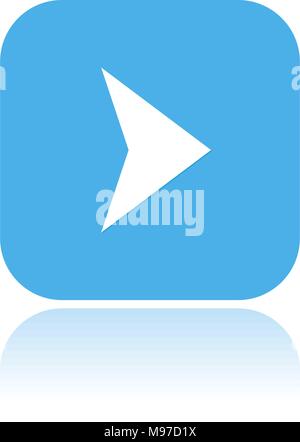 Arrow in square icon white isolated on blue background vector ...