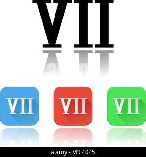 Set of roman numeral number icon, letter typography style sign ...