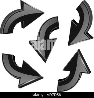 Black 3D arrow moving up. Arrow animation concept. Vector illustration ...