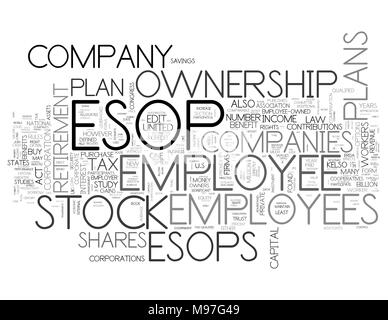 esop employee stock ownership plans concept with big word or text and ...