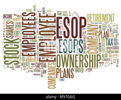 esop employee stock ownership plans concept with big word or text and ...