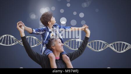 Father and son with sparkles and genetic DNA Stock Photo - Alamy