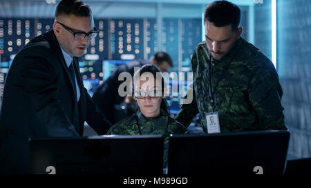Government Surveillance Agency and Military Joint Operation. Male Agent ...