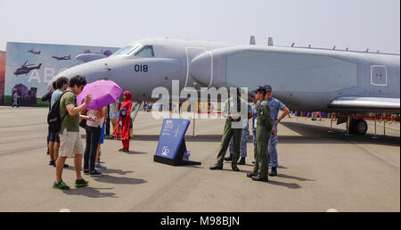 Singapore - Feb 11, 2018. A Gulfstream G550AEW aircraft of Singapore ...
