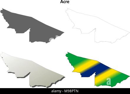 Acre state outline map set Stock Vector Image & Art - Alamy