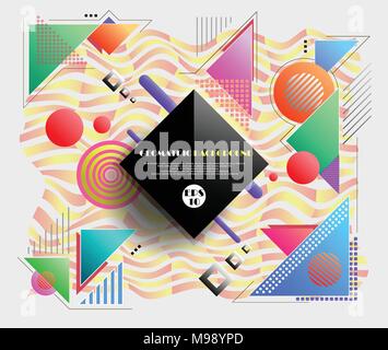 Abstract vector colorful mesh on dark background. Futuristic style card ...