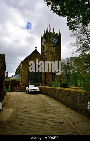 Haworth church clock tower & graveyard footpath historical connections ...