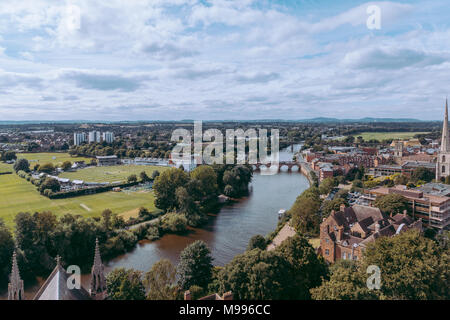 Worcester, UK - including River Seven. As viewed from Worcester ...