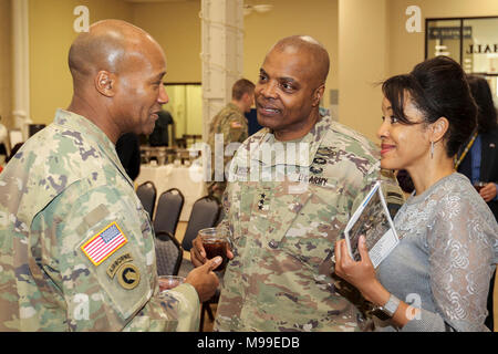 Lt. Gen. Stephen Twitty, commanding general, First Army, speaks with a ...