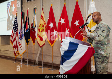 Lt. Gen. Stephen Twitty, commanding general, First Army, greets Stock ...
