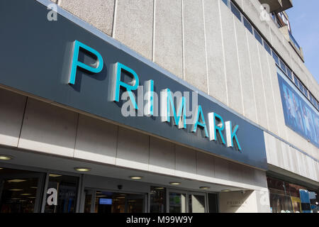 The entrance to the Primark clothing retailer on the High Street in ...