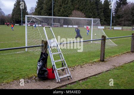 Port Talbot Town goalkeeper Rory McCreesh in action against Taffs Well ...