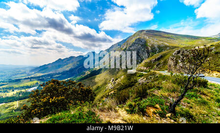 The Franschhoek Pass in the Western Cape Province crossing the Jan ...