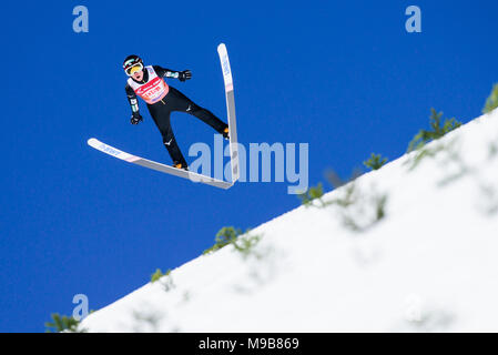 Ryoyu Kobayashi, of Japan, soars through the air during his ...