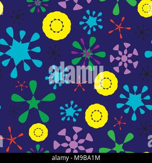 Seamless vector pattern with colourful splodges on yellow background ...