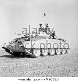 A British Crusader tank in the North African desert during WW11 Stock ...