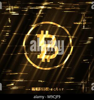 Gold coin error line icon, graphic resource template, vector ...