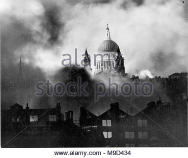 London Skyline during World War Two December 1940 with Saint Pauls ...