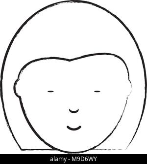 cartoon chinese girl face icon icon over white background, colorful ...