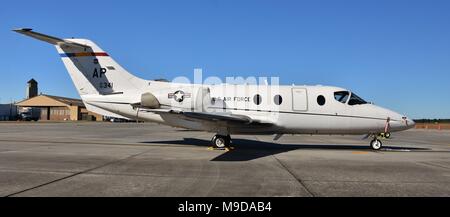 An Air Force T-1 Jayhawk trainer jet on the runway at Columbus Air ...