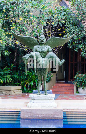 Garuda statue, mythological birds with golden wings, Wat Pho Thong ...