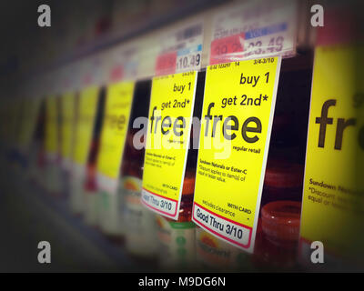 Sale Signs in CVS Pharmacy Drugstore, NYC, USA Stock Photo - Alamy