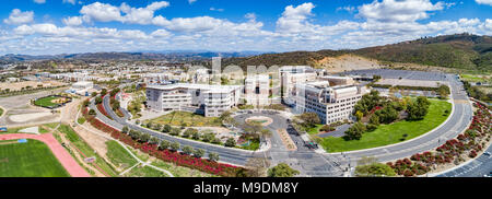 Aerial panoramic of California State University in San Marcos ...
