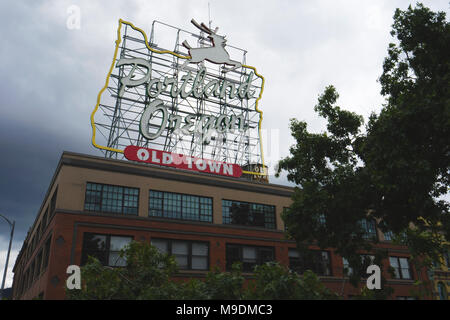 The White Stag Sign also known as the "Portland Oregon" sign is a ...