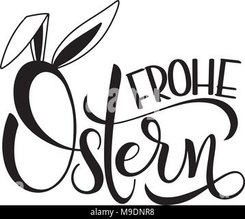 Easter Egg with german greetings on white isolated background ...