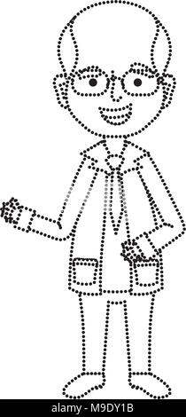 dotted shape man doctor with glasses and stethoscope medical tool Stock ...