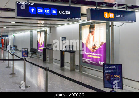 Security notice sign at Heathrow airport Terminal 5, London, UK Stock ...
