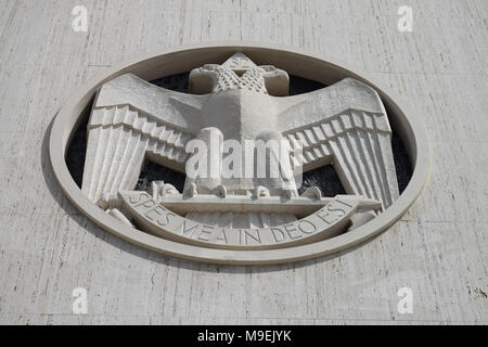 Decorations and symbols on the outside walls of the Scottish Rite ...