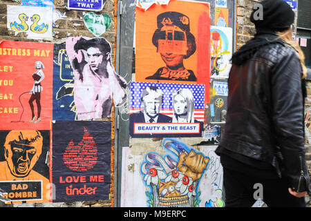 A poster depicting Donald Trump and Kim Jong-Un on Brick Lane ...