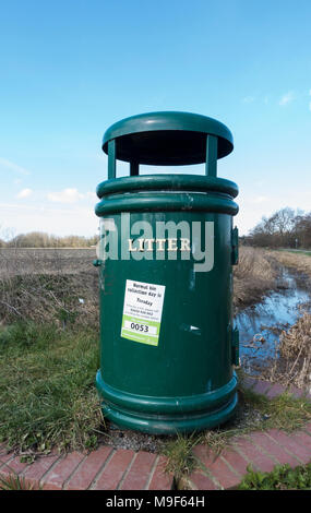 Litter bin in the countryside Stock Photo - Alamy