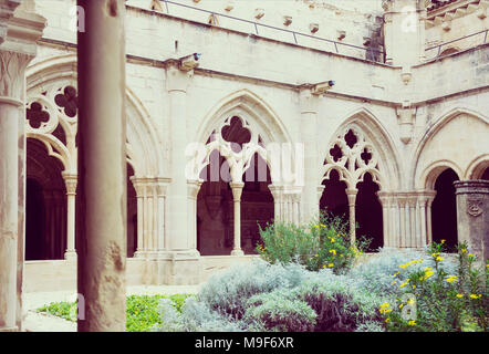 Galleries of Poblet Monastery Stock Photo - Alamy
