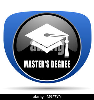 Master's degree icon. Master's degree website button on white Stock ...