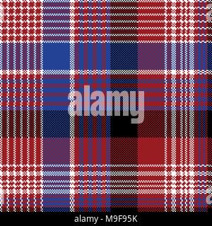 Red blue pixel check seamless pattern. Flat design. Vector illustration ...