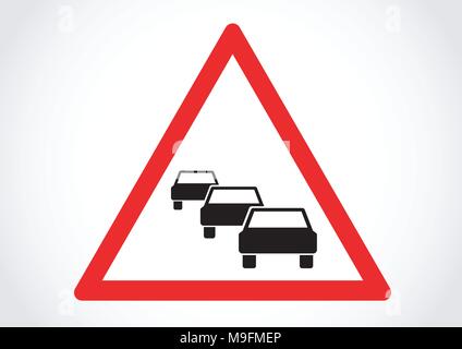 Traffic sign warning of 'queue ahead' on the M25, near London Stock ...