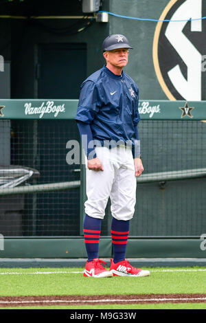 Vanderbilt head coach Tim Corbin watches from the dugout after an NCAA ...