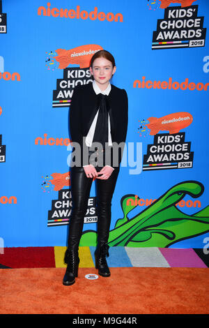 Sadie Sink at Nickelodeon's 2018 Kids' Choice Awards held at The Forum ...