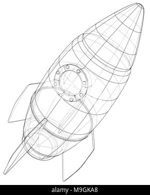 Rocket sketch. Vector rendering of 3d Stock Vector Image & Art - Alamy