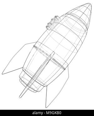Rocket sketch. Vector rendering of 3d Stock Vector Image & Art - Alamy