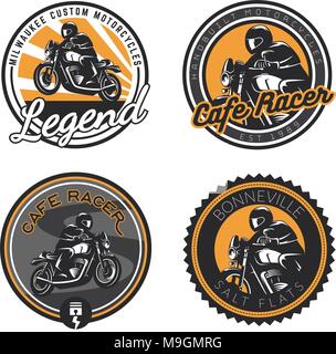 Biker club emblems. Retro motorcycle rider badges, moto sports emblem ...