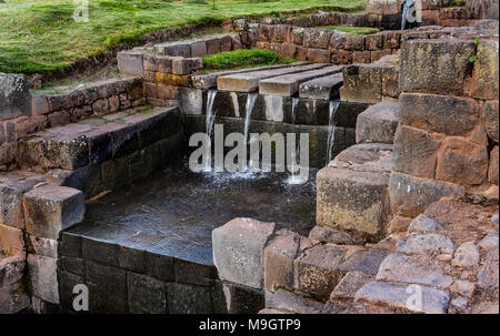 The archaeological ruins of Tipon in the Sacred Valley of the Inca near ...