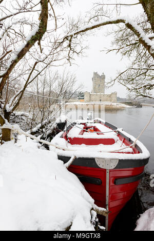 Snow Ireland castle Ross Castle in snow during The Beast From The East ...