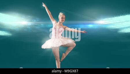 Ballet dancer dancing with sparkling beauty and light glowing Stock ...