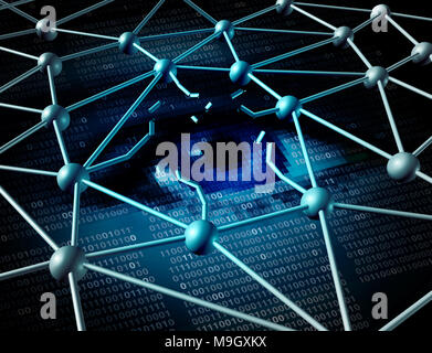 Digital internet data personal security concept blue background. Safe ...